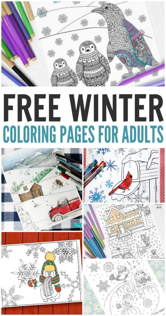 10 Free Winter Coloring Pages for Adults – Smarty Pants Mama